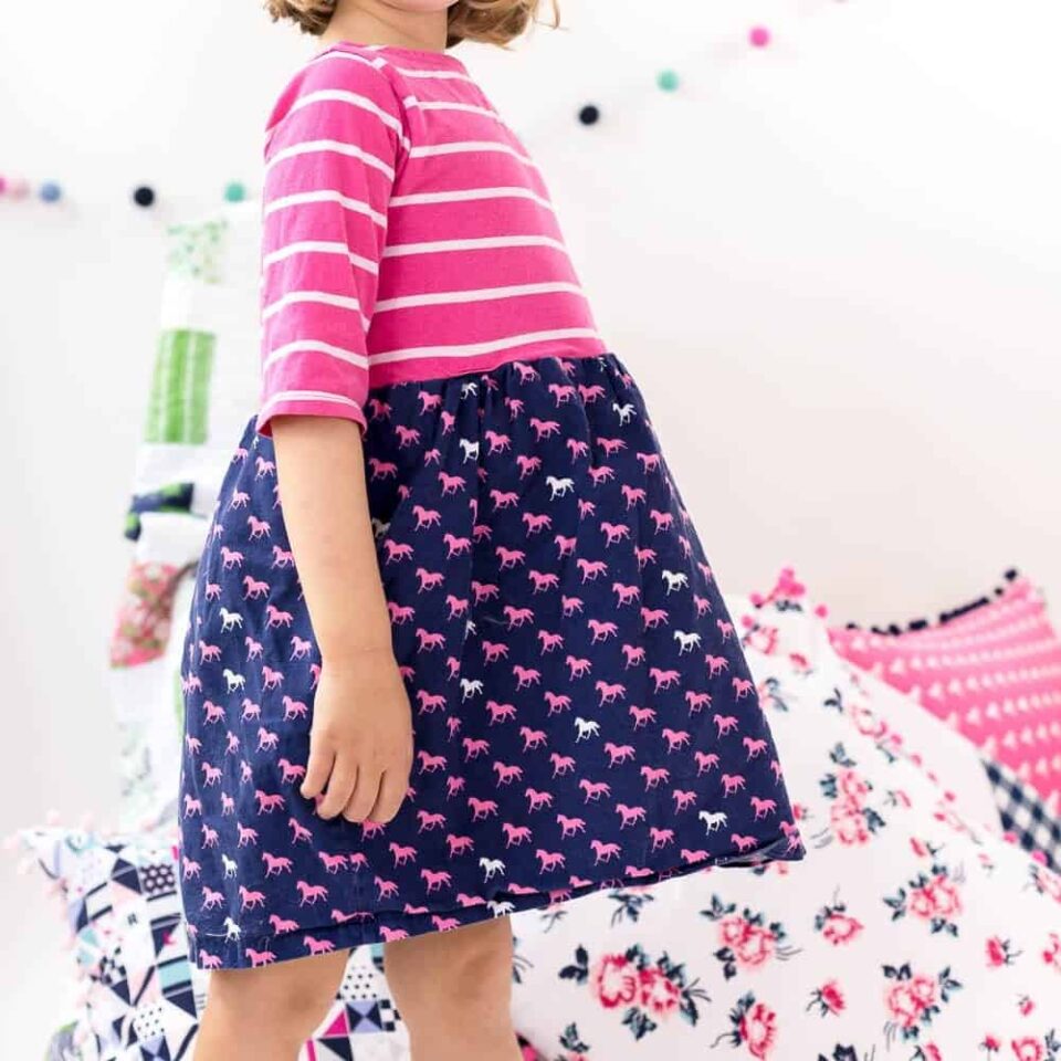 DIY T-shirt Dress Tutorial - How to add a skirt to a shirt