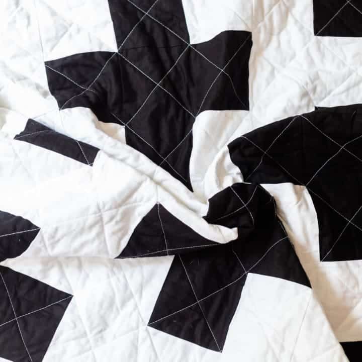 Free Swiss Cross Quilt Pattern - A Modern Black and White Quilt