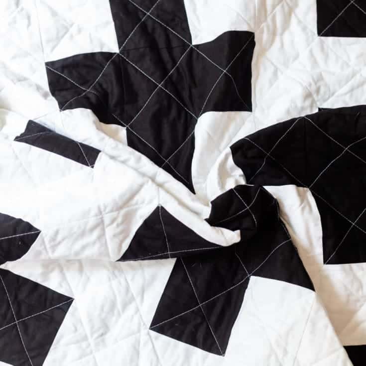 Free Swiss Cross Quilt Pattern - A Modern Black and White Quilt