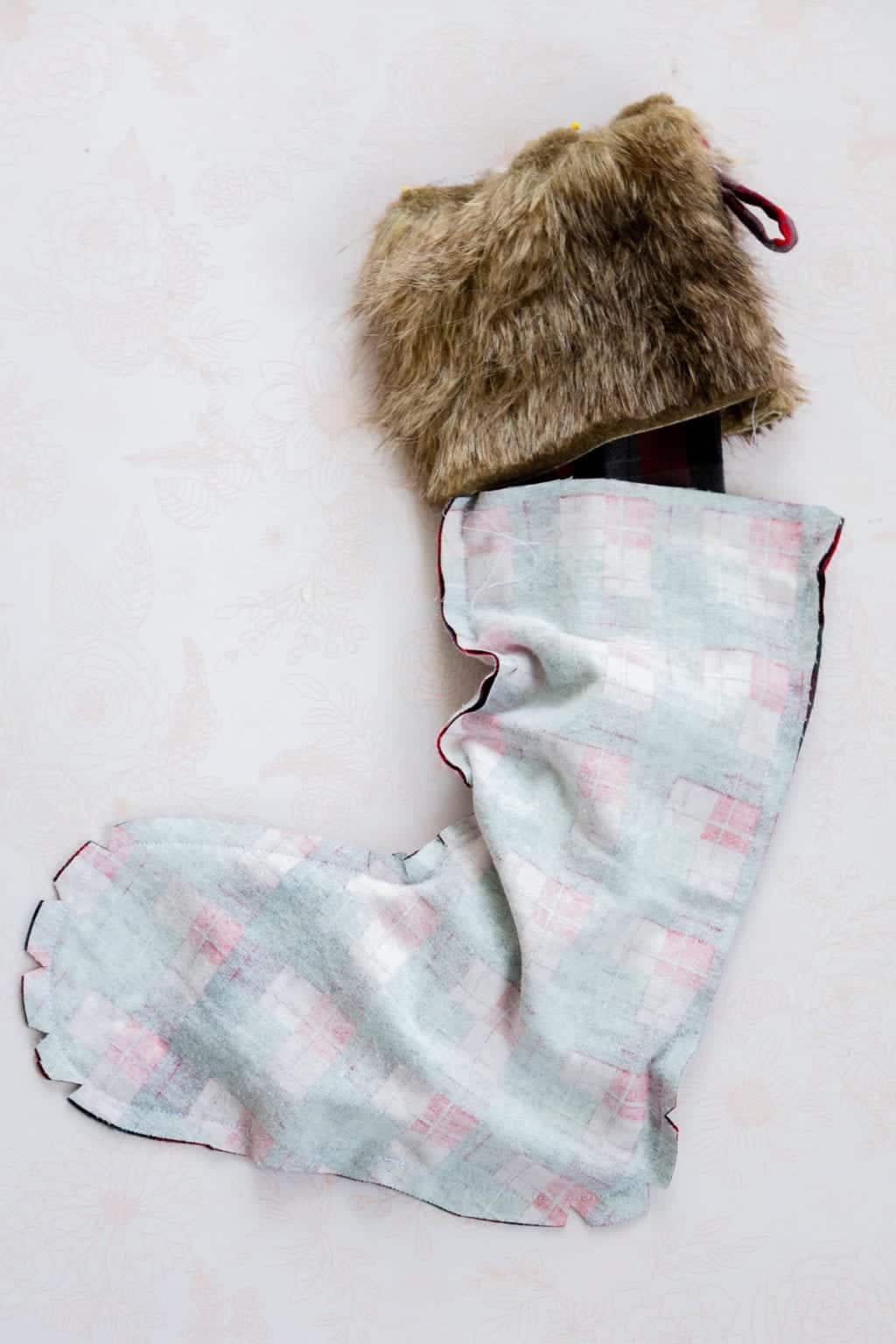 Faux Fur Cuff Christmas Stocking with FREE Pattern - Coral + Co.
