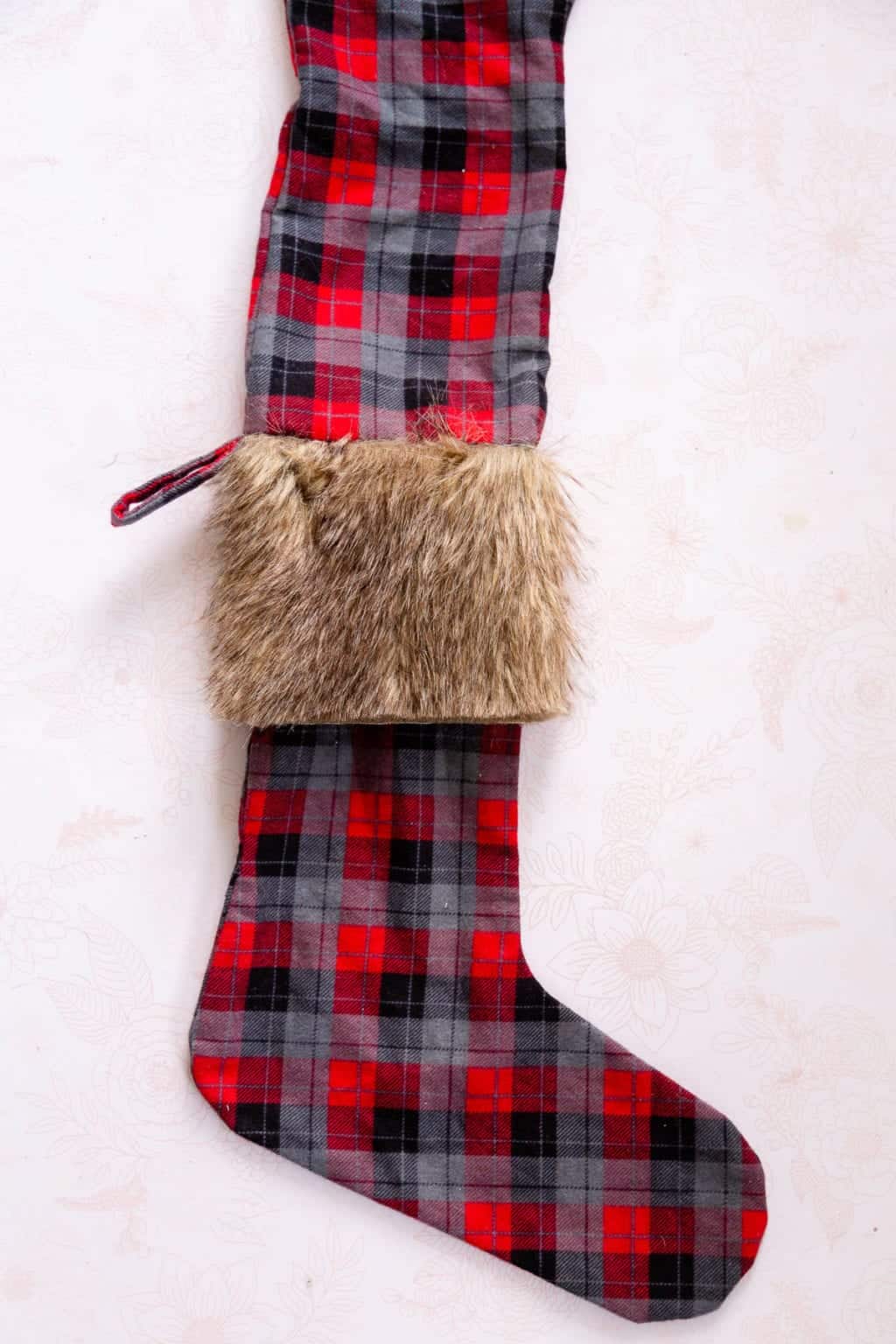 Faux Fur Cuff Christmas Stocking with FREE Pattern - Coral + Co.