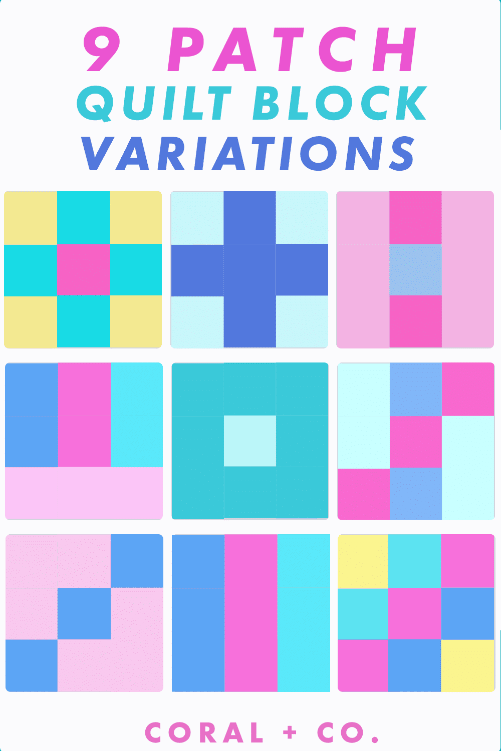 How to Sew a 9 Patch Quilt Block - Nine Patch Block Strip Piece or ...